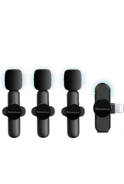 Mettzchrom Iphone Girişli Telefon Uyumlu Wireless Tiktok Yayın Kablosuz 3'lü Yaka Mikrofonu Mettzchrom Iphone Girişli Telefon Uyumlu Wireless Tiktok Yayın Kablosuz 3'lü Yaka Mikrofonu
