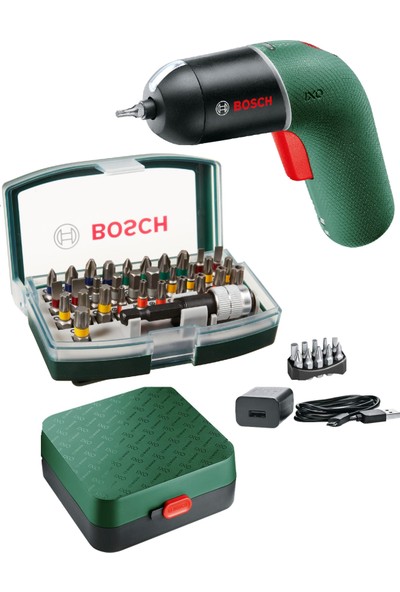 Bosch Ixo 6 Şarjlı Matkap Tornavida Akülü Vidalama + 32 Parça Vidalama Ucu Seti Bosch Ixo 6 Şarjlı Matkap Tornavida Akülü Vidalama + 32 Parça Vidalama Ucu Seti