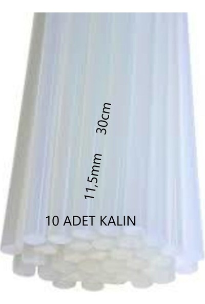 Takatuka Hediyelik 10 Adet Kalın Mum Silikon Sıcak Çubuk Şeffaf 11,5mm 30CM Takatuka Hediyelik 10 Adet Kalın Mum Silikon Sıcak Çubuk Şeffaf 11,5mm 30CM