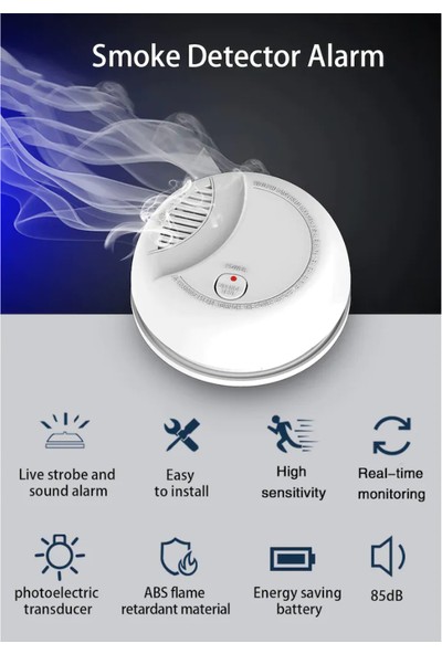 Charge Ev Güvenlik Duyarlı Yangın Duman Sensörü