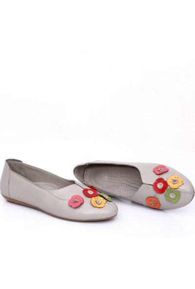 Gönderi(R) Gön Hakiki Deri Yuvarlak Burun Düz Taban Kadın Babet 45170