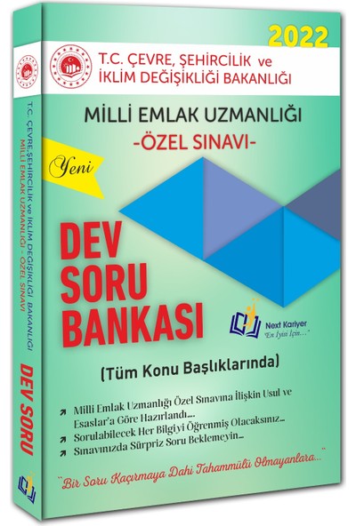 Next Kariyer Yayınları 2021 T.C. Çevre ve Şehircilik Bakanlığı Milli Emlak Uzmanlığı Özel Sınavı Dev Soru Bankası Next Kariyer Yayınları 2021 T.C. Çevre ve Şehircilik Bakanlığı Milli Emlak Uzmanlığı Özel Sınavı Dev Soru Bankası