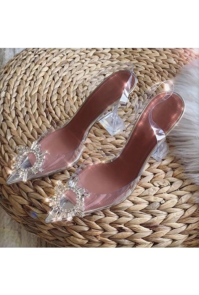 Trendy Anka Kadın Princess Gümüş Nude Taba Beyaz Şeffaf Topuklu Taşlı Stiletto Sivri Burunlu Ayakkabı Trendy Anka Kadın Princess Gümüş Nude Taba Beyaz Şeffaf Topuklu Taşlı Stiletto Sivri Burunlu Ayakkabı