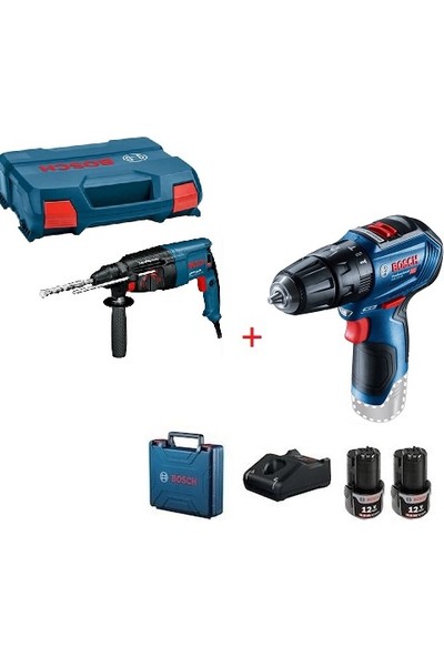 Bosch Gbh 2-26 Dre Profesyonel Kırıcı-Delici Matkap 800W 2,7j + Bosch Gsb 12V-30 Darbeli Matkap Bosch Gbh 2-26 Dre Profesyonel Kırıcı-Delici Matkap 800W 2,7j + Bosch Gsb 12V-30 Darbeli Matkap