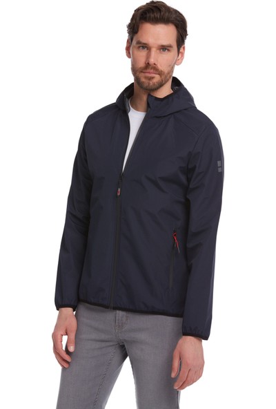 Hatemoğlu Lacivert Slim Fit Kapüşonlu Casual Mont