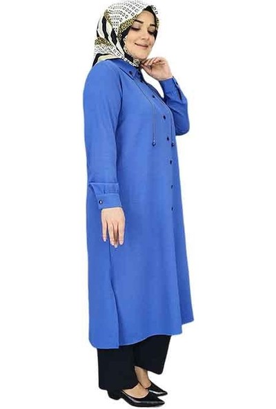 Pys Giyim Kadın Yakası Zincirli Tesettür Gömlek