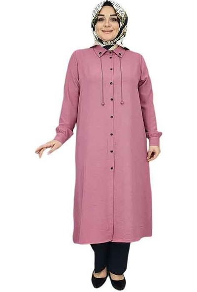 Pys Giyim Kadın Yakası Zincirli Tesettür Gömlek