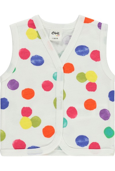 Civil Baby Kız Bebek Yelek 1-9 Ay Ekru