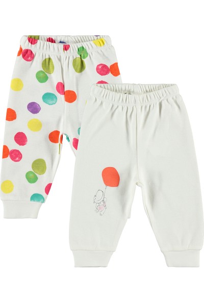 Civil Baby Kız Bebek 2'li Patiksiz Tek Alt 1-9 Ay Ekru