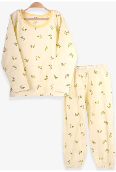 Kız Bebek Pijama Takımı Muz Desenli Sarı (9 Ay-3 Yaş)