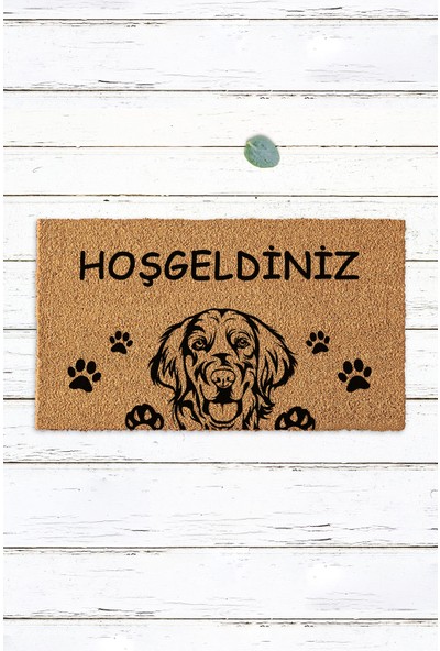 Paspas Yap Köpekli ve Pati Izleri Hoşgeldiniz Yazılı Paspas
