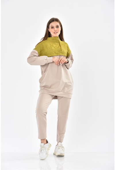 Ftz Women Kadın Kapitone Iki Ip Takım Beıge