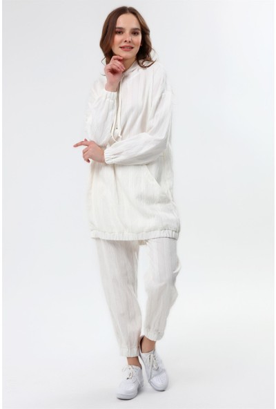 FTZ Women Keten Ikılı Takım Ekru