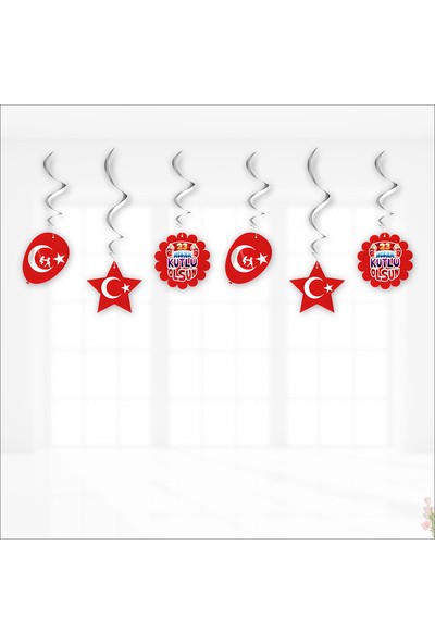 Süsle Bebek ve Parti 23 Nisan Kutlu Olsun 6'lı Tavan Süsü Süsle Bebek ve Parti 23 Nisan Kutlu Olsun 6'lı Tavan Süsü