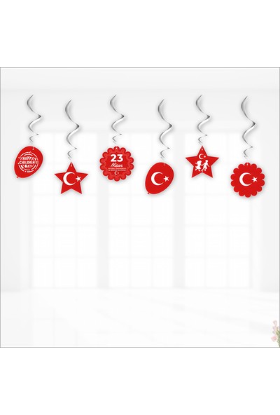 Süsle Bebek ve Parti En Güzel Bayram 23 Nisan Kutlu Olsun 6'lı Tavan Süsü Süsle Bebek ve Parti En Güzel Bayram 23 Nisan Kutlu Olsun 6'lı Tavan Süsü
