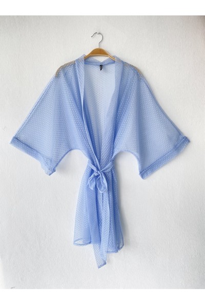 Retrobird Tül Kimono Kadın Mavi