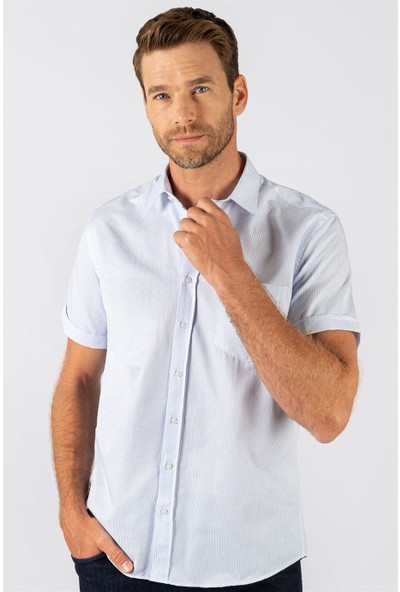 Tudors Klasik Fıt Kısa Kol Armürlü Kravatlık Erkek Gömlek Tudors Klasik Fıt Kısa Kol Armürlü Kravatlık Erkek Gömlek