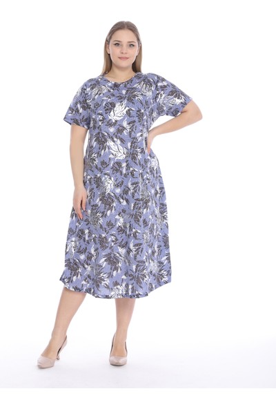 May Mara Büyük Beden Debore Baskılı Elbise