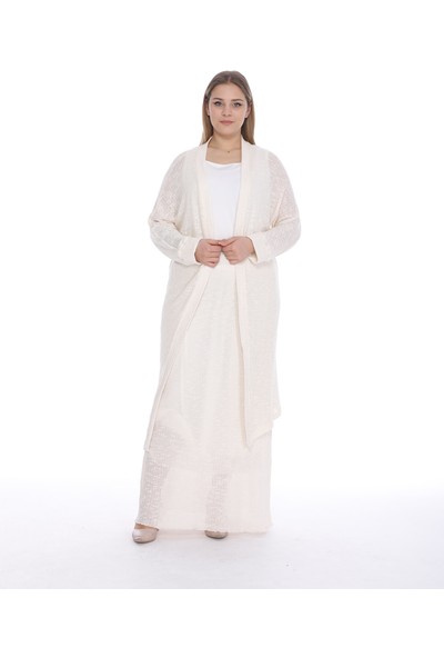 May Mara Büyük Beden Ince Dantel Merserize Etek