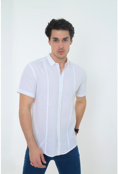 Naglita Erkek Flam Pamuk Kısa Kollu Gömlek