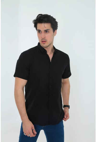 Naglita Erkek Flam Pamuk Kısa Kollu Gömlek