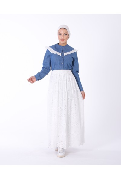 May Mara Kadın Bebe Yaka Bluzlu Etekli Takım May Mara Kadın Bebe Yaka Bluzlu Etekli Takım