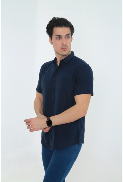Naglita Erkek Flam Pamuk Kısa Kollu Gömlek