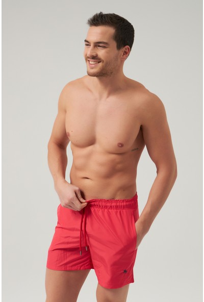 Ds Damat Regular Fit Nar Çiçeği Düz Şort Mayo