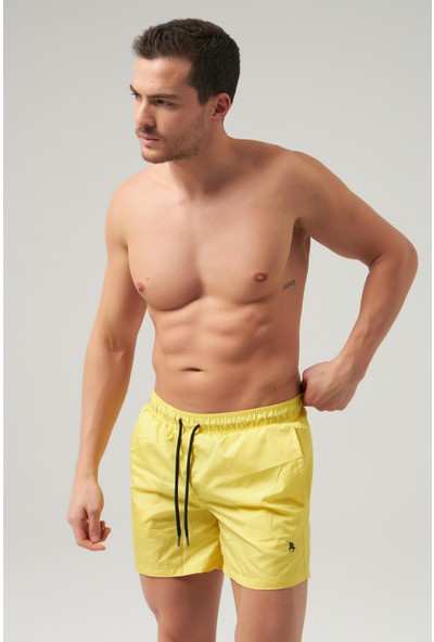 Ds Damat Regular Fit Sarı Düz Şort Mayo