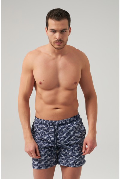 Twn Regular Fit Lacivert Baskılı Şort Mayo