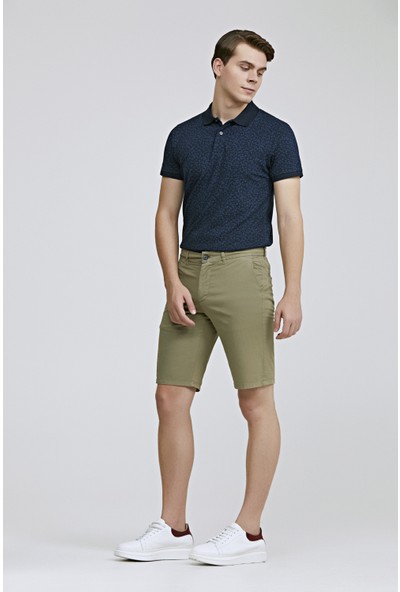D'S Damat Slim Fit Yeşil Şort