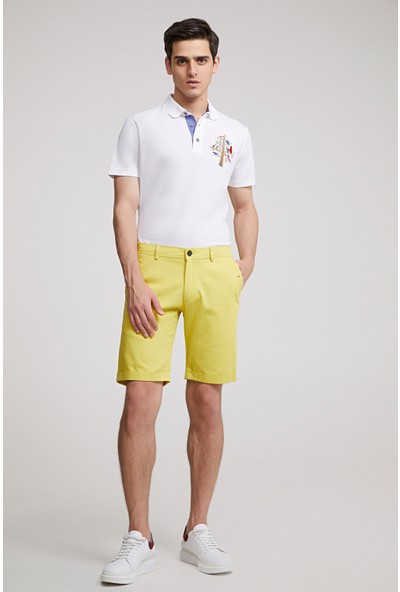 D'S Damat Olıve Yeşili Düz Şort