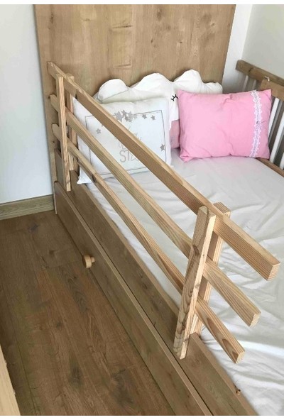 Eker Tasarım Ahşap Bebek Çocuk Yatak Koruma Bariyeri Korkuluk Beşik Korkuluğu