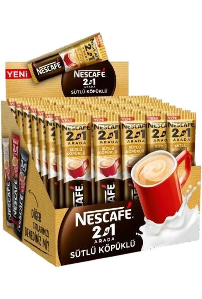 Nescafe 2si1 Arada Sütlü Köpüklü 10 gr 48 Li Paket Nescafe 2si1 Arada Sütlü Köpüklü 10 gr 48 Li Paket
