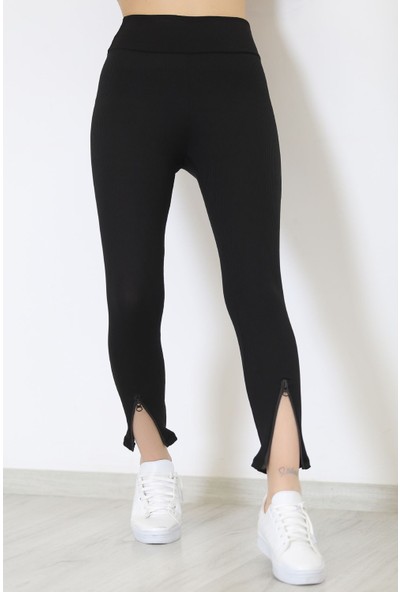 İsunstore Fermuarlı Fitilli Tayt Siyah - 9155.1567. İsunstore Fermuarlı Fitilli Tayt Siyah - 9155.1567.
