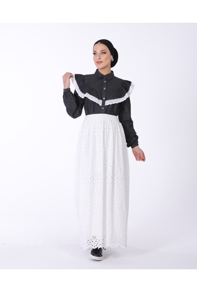 May Mara Kadın Brodere Dokuma Dantel Etek