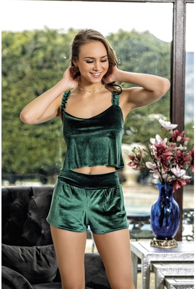 Cheeky Dishy Yeşil Kadife Babydoll Şort Takımı Cheeky Dishy Yeşil Kadife Babydoll Şort Takımı