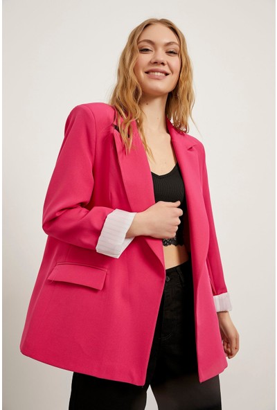 Armalife Astarı Çizgili Ceket