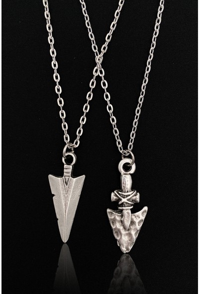 Safran Antik Triangle Ok Ucu Model ve Ok Ucu Model 925 Ayar Gümüş Kaplama 2'li Set Kolye Safran Antik Triangle Ok Ucu Model ve Ok Ucu Model 925 Ayar Gümüş Kaplama 2'li Set Kolye