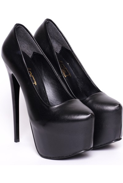Kadın Patform Ayakkabı - Siyah Cılt