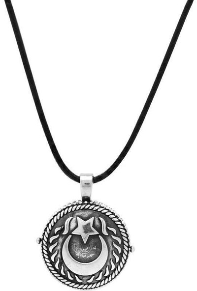 Özelsen 925 Ayar Gümüş Ayyılız Temalı Açılır Kapaklı Içinde Ayetel Kürsi Yazılı Dua Kolye