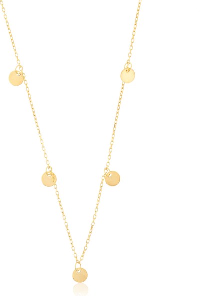 Özelsen 925 Sıralı Halka Tasarım Zirkon Taşlı Gold Renk Kadın Kolye Özelsen 925 Sıralı Halka Tasarım Zirkon Taşlı Gold Renk Kadın Kolye