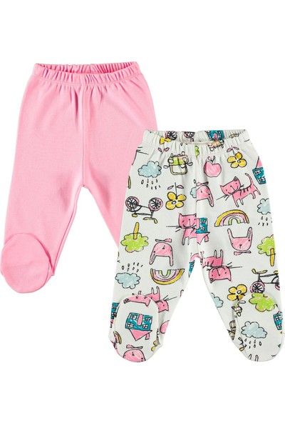 Civil Baby Kız Bebek 2'li Patikli Tek Alt 1-3 Ay Pembe