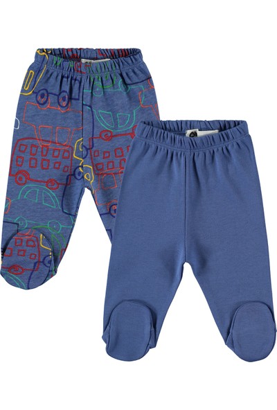 Civil Baby Erkek Bebek 2'li Patikli Tek Alt 1-3 Ay Saks Mavisi