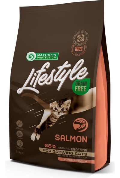 Nature's Protection Lifestyle Tahılsız Somonlu Yavru Kedi Maması 1,5kg. Nature's Protection Lifestyle Tahılsız Somonlu Yavru Kedi Maması 1,5kg.