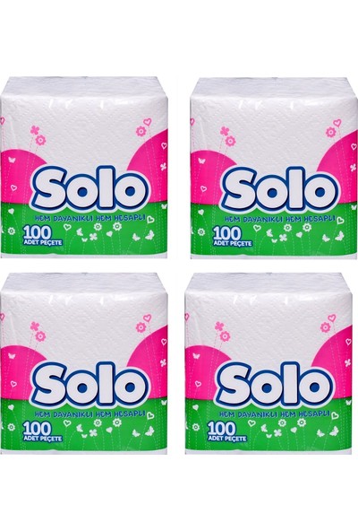 Solo Peçete 100 'lü 30 x 30 cm 4 Paket