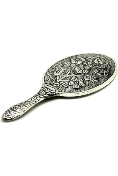 Gümüş El Aynası Çiçek Lale Gümüş El Aynası Çiçek Lale