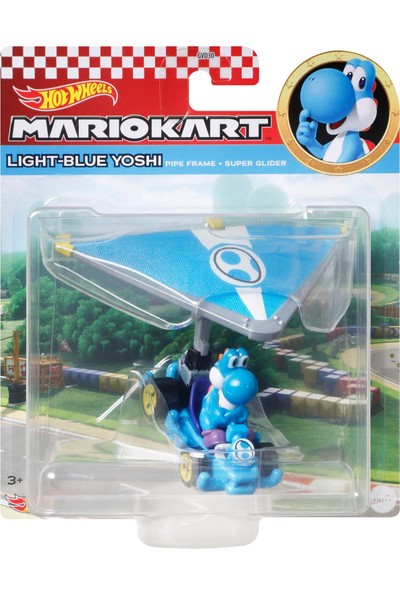 Hot Wheels Mario Kart Planörlü Araçlar - Light-Blue Yoshi Hot Wheels Mario Kart Planörlü Araçlar - Light-Blue Yoshi