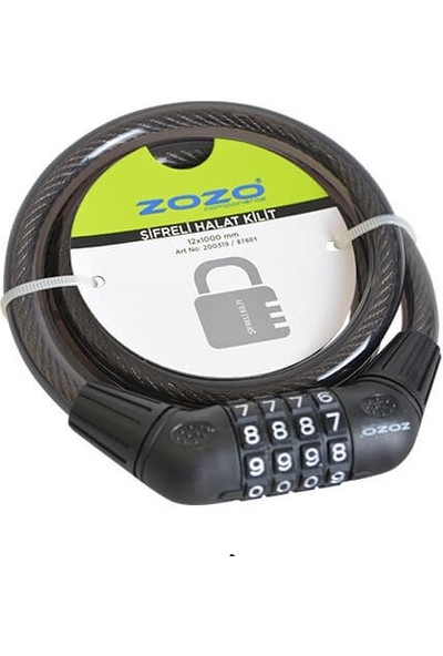 Robesbon Şifreli 12X1000 mm Bisiklet Kilidi Robesbon Şifreli 12X1000 mm Bisiklet Kilidi