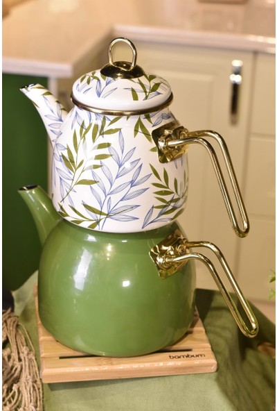 Mylo Bambum Clara Tropikal Desenli Nihaleli Çaydanlık Takımı Mylo Bambum Clara Tropikal Desenli Nihaleli Çaydanlık Takımı